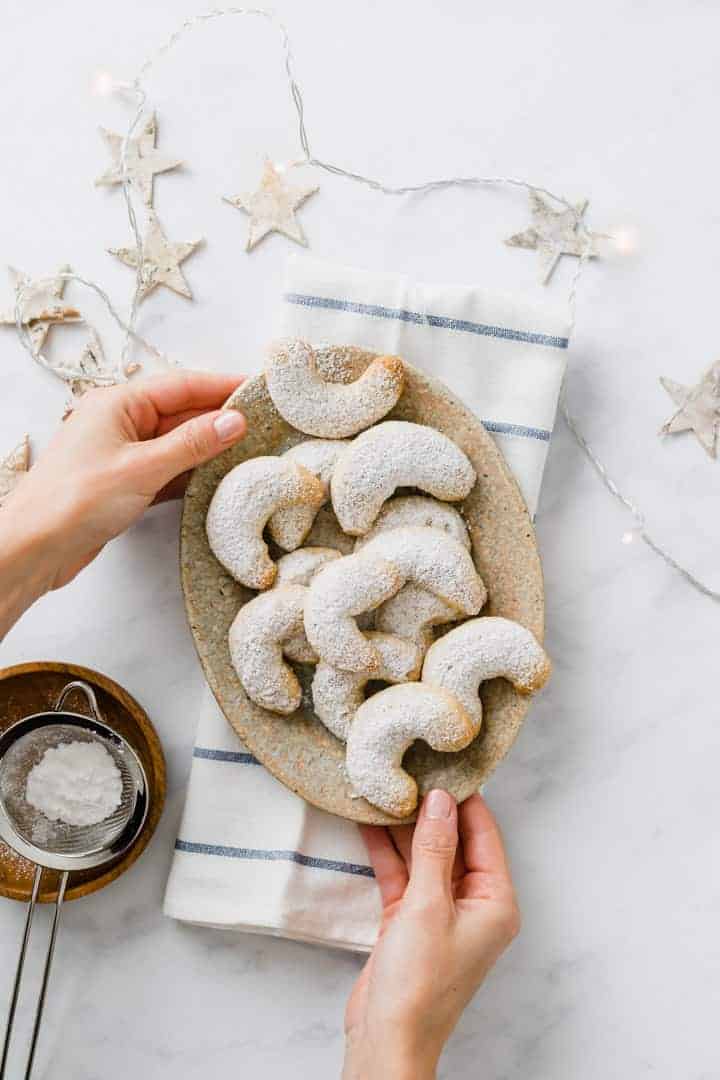Almond Crescent Cookies (German Vanillekipferl) | Aline Made